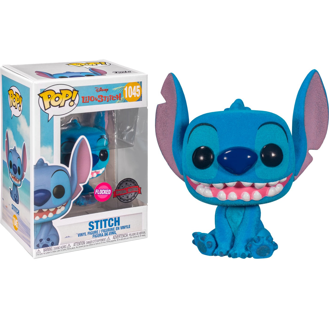Funko POP! Lilo & Stitch - Stitch Smiling Seated Flocked| Canarypop